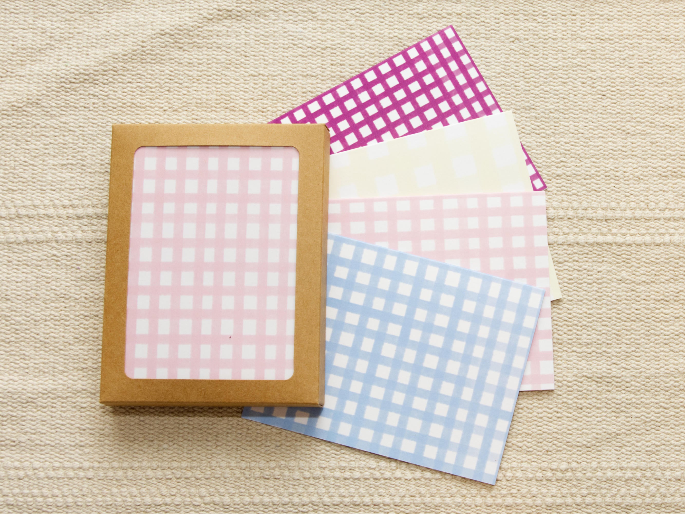 Gingham Check | Blank Inside Note Card Set – Farm and Hive