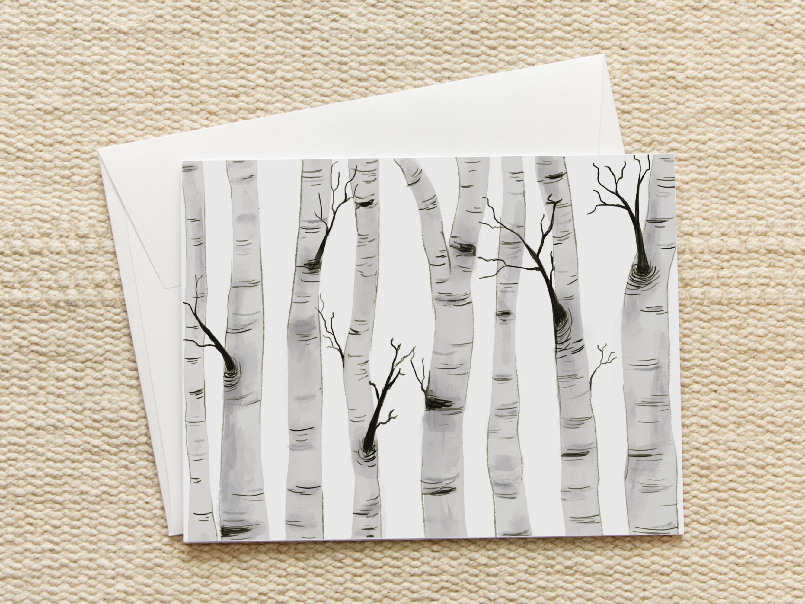 Birch Trees | Blank Inside Note Card – Farm and Hive